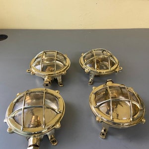Maritime Brass Ship Nautical Wall/ceiling Deck Lights - Set of 4 ...