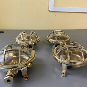 Maritime Brass Ship Nautical Wall/ceiling Deck Lights - Set of 4 ...