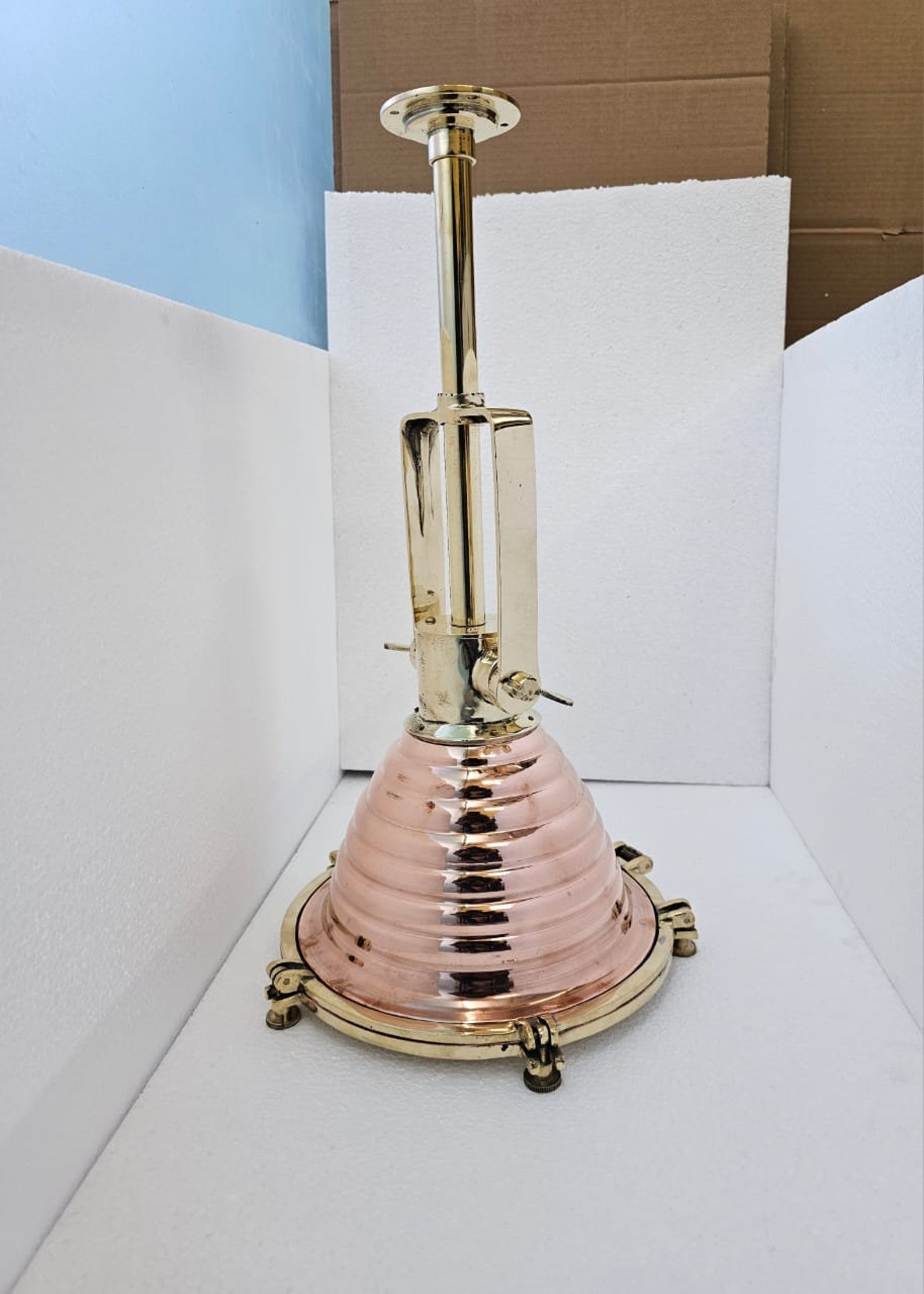 Nautical Copper and Brass Beehive Boat Light Fixture - Etsy