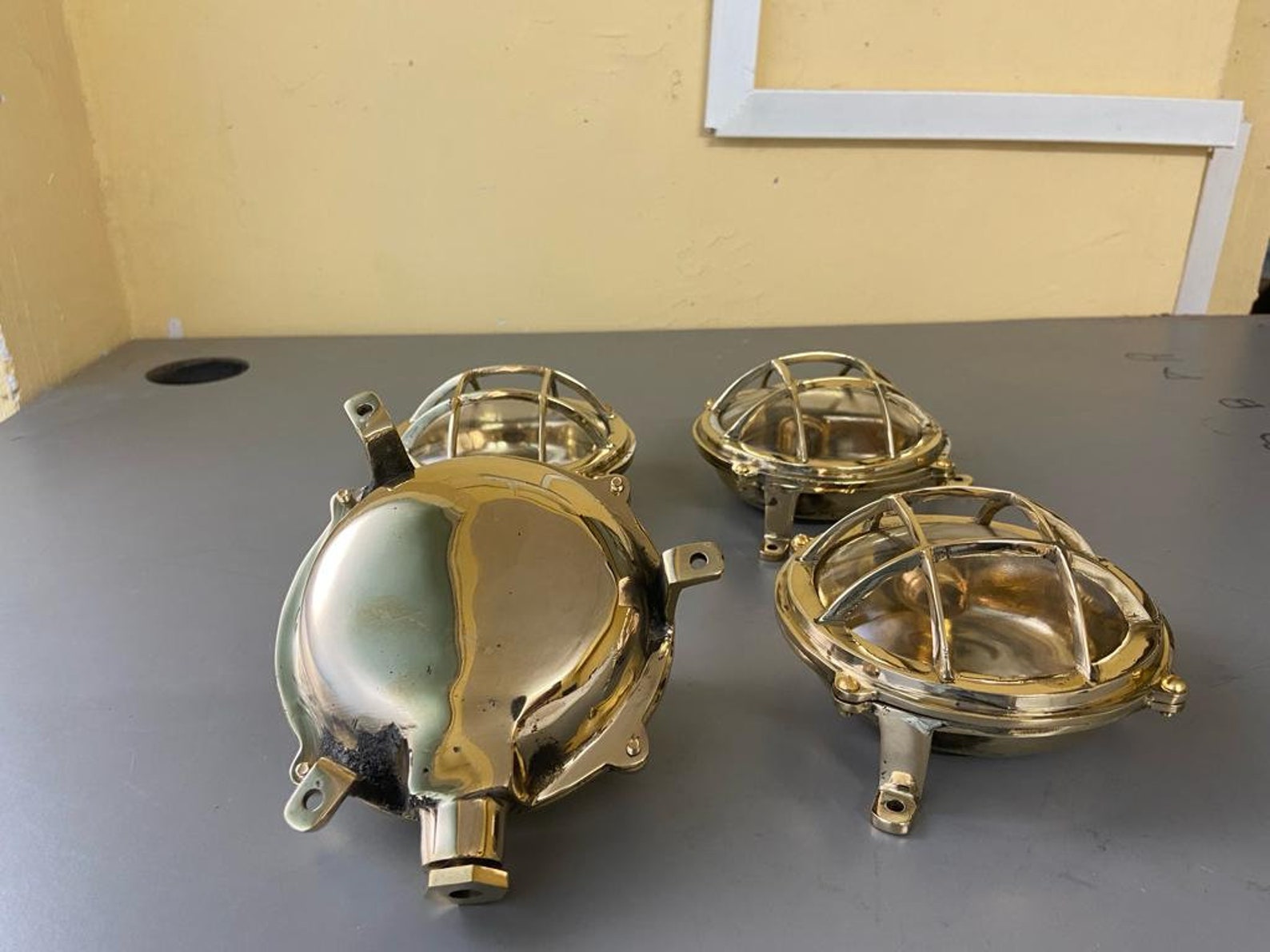 Maritime Brass Ship Nautical Wall/ceiling Deck Lights - Set of 4 ...