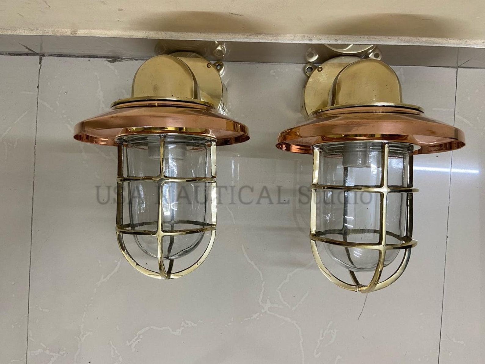 Nautical Elegance: Marine Ship Salvaged Brass Wall Sconce Light With ...