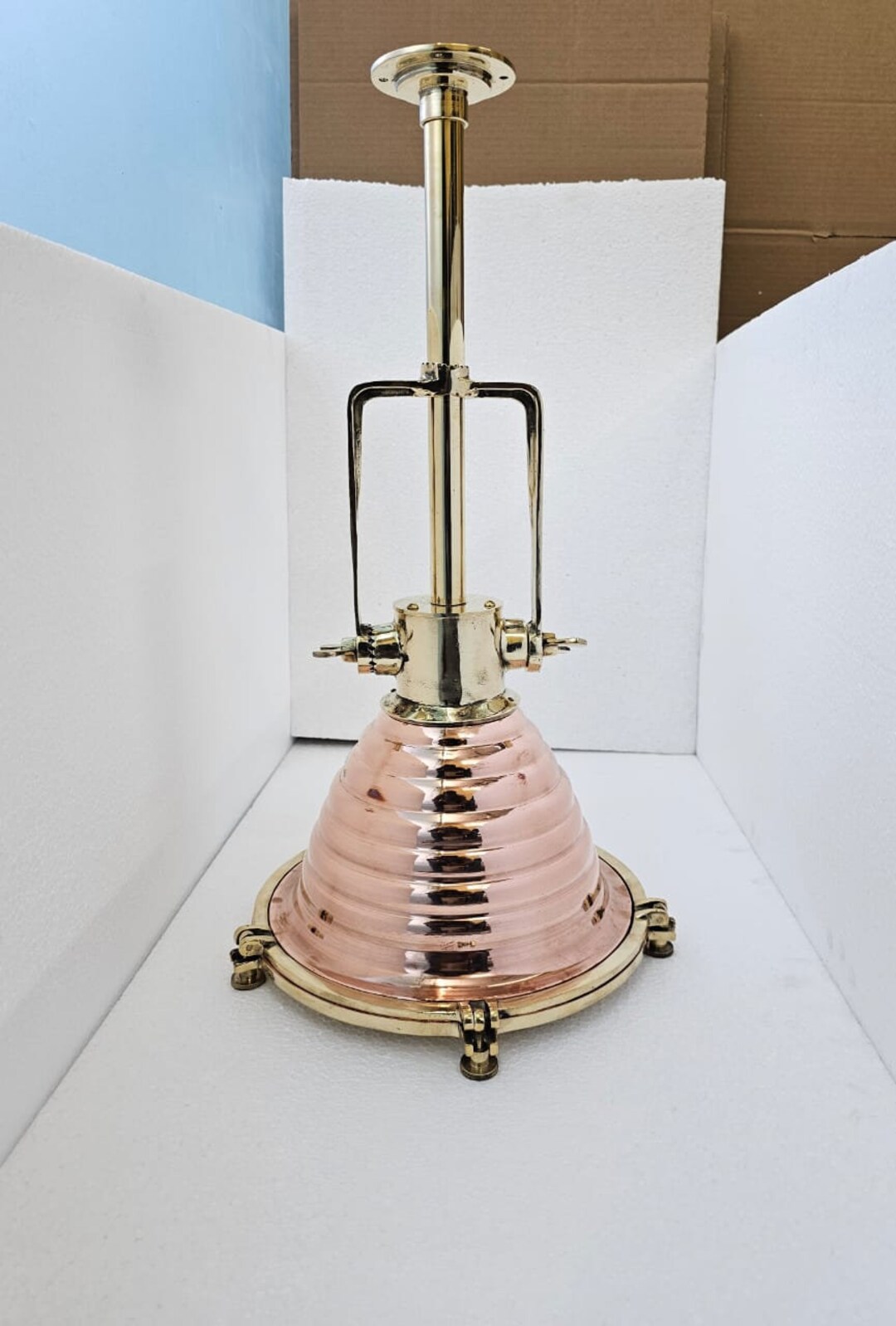 Nautical Copper and Brass Beehive Boat Light Fixture - Etsy