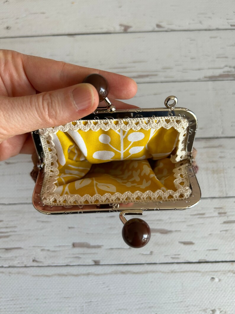 Boho Embroidered Purse, Punch Needle Pouch, Kiss Lock Coin Pouch, Coin ...