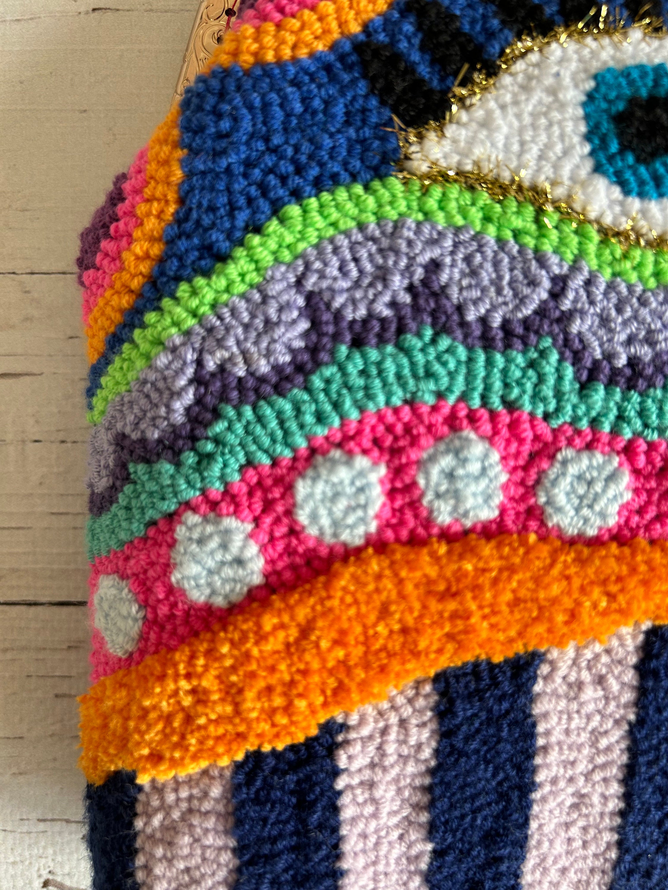 Spring Handmade Embroidered Bag, Punch Needle Crossbody Bag, Unique ...