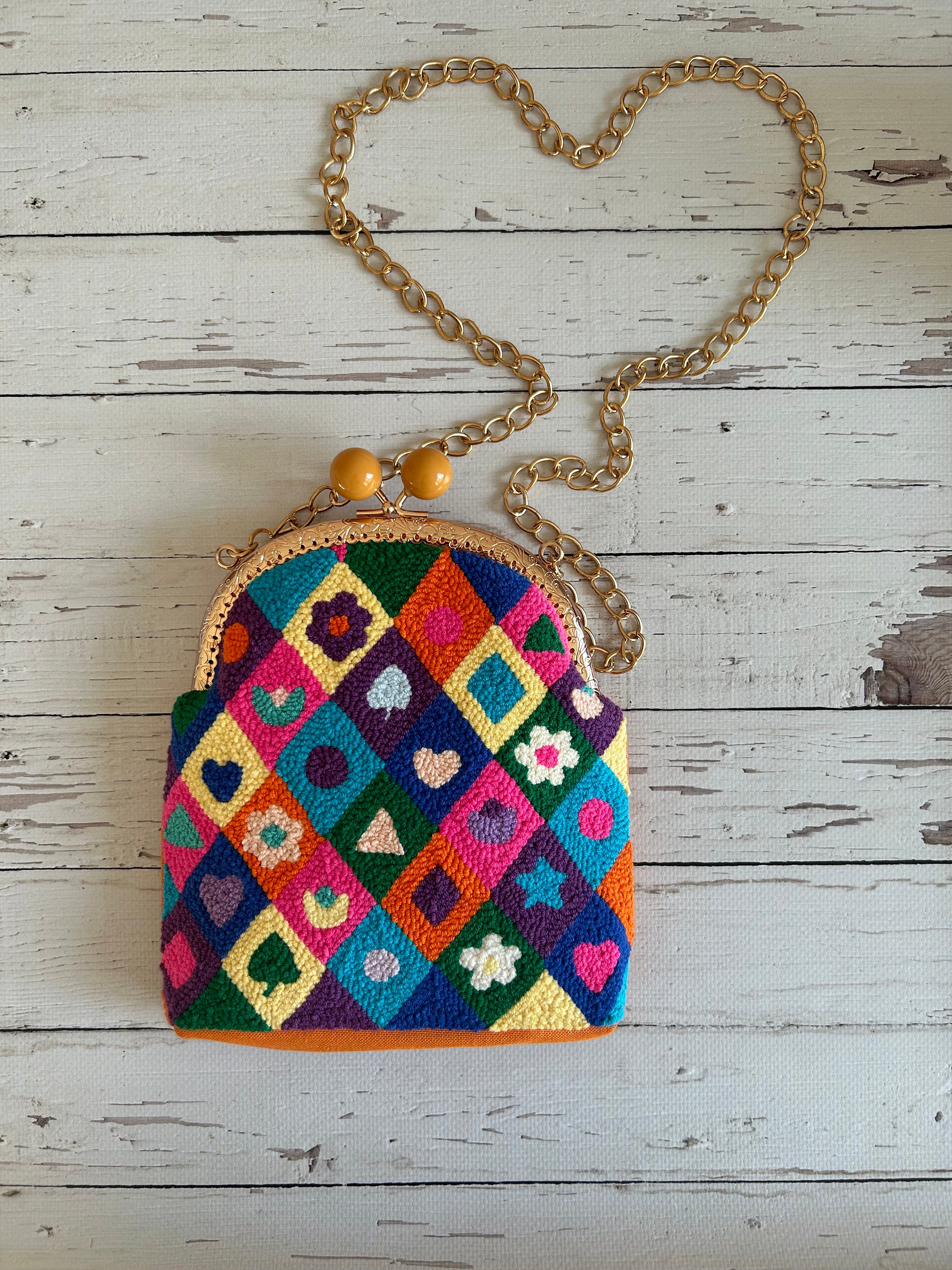 Colorful Handmade Embroidered Bag Punch Needle Crossbody Bag - Etsy