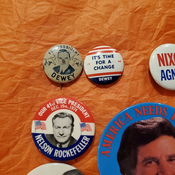 Vintage Political Pins/Buttons. Reagan. Bush. Kennedy… - Gem