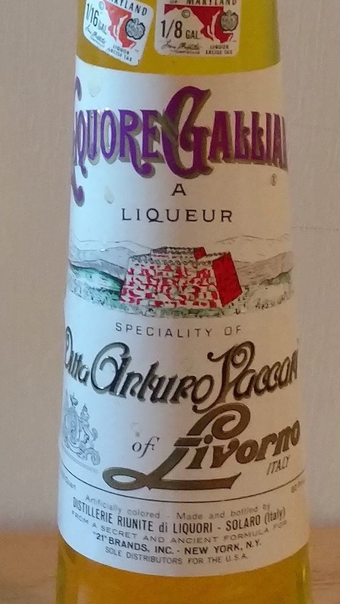 Vintage Tall (17 3/4 In.) Liqueur Bottle LIQUORE GALLIANO (liquor ...