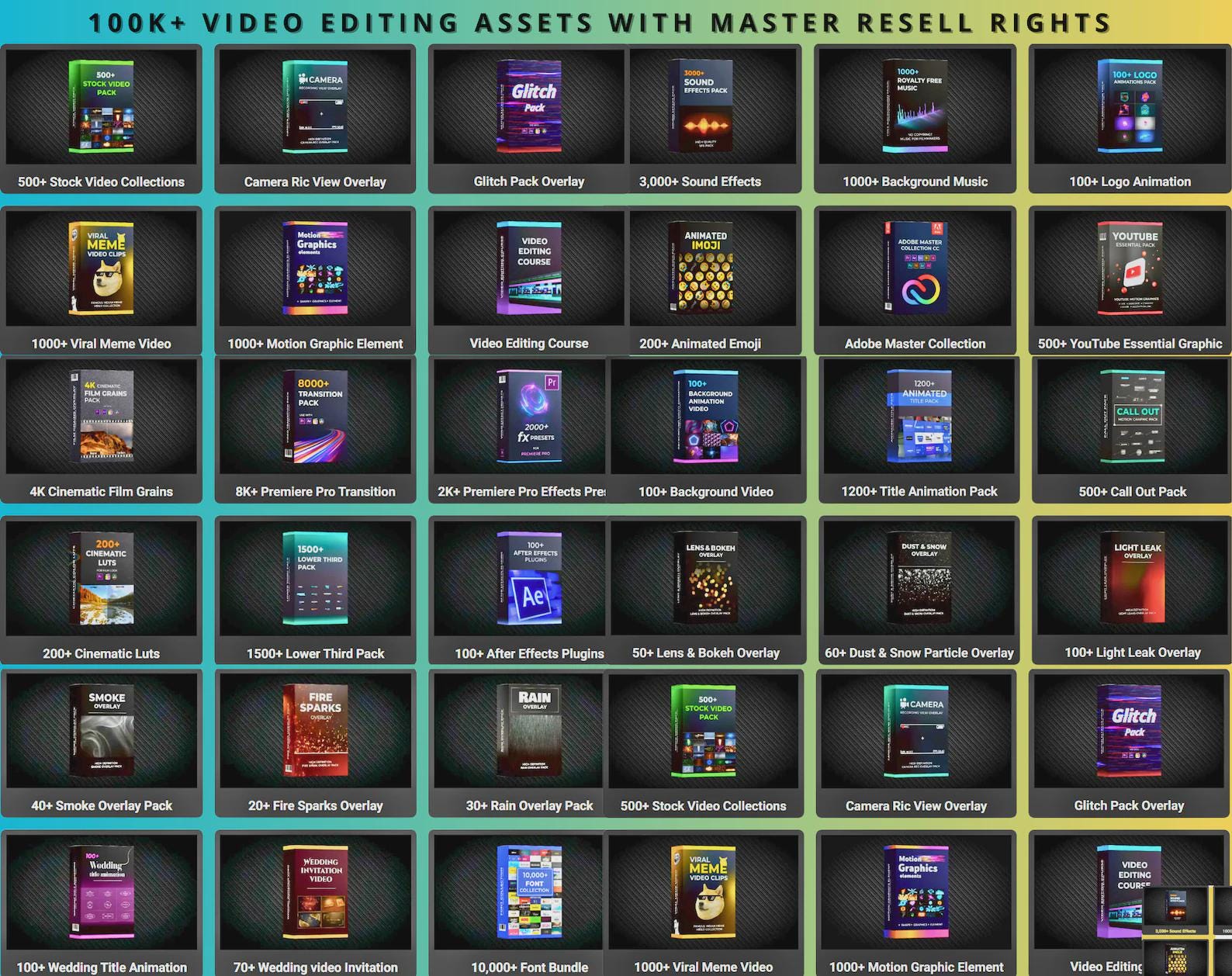 100K+ Video Editing Assets Bundle | Premiere Pro, After Effects (master ...