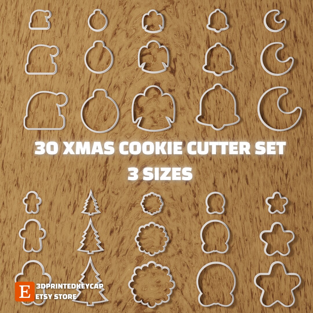 3D Christmas Cookie Cutter STL Pack: 30 Festive Baking Models - Etsy
