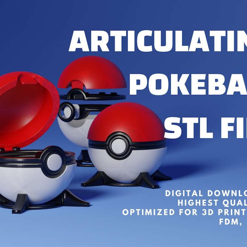 3d Print Pokeball File - Etsy