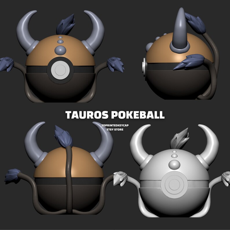 Tauros Pokeball 3D Model STL File Pack - Etsy