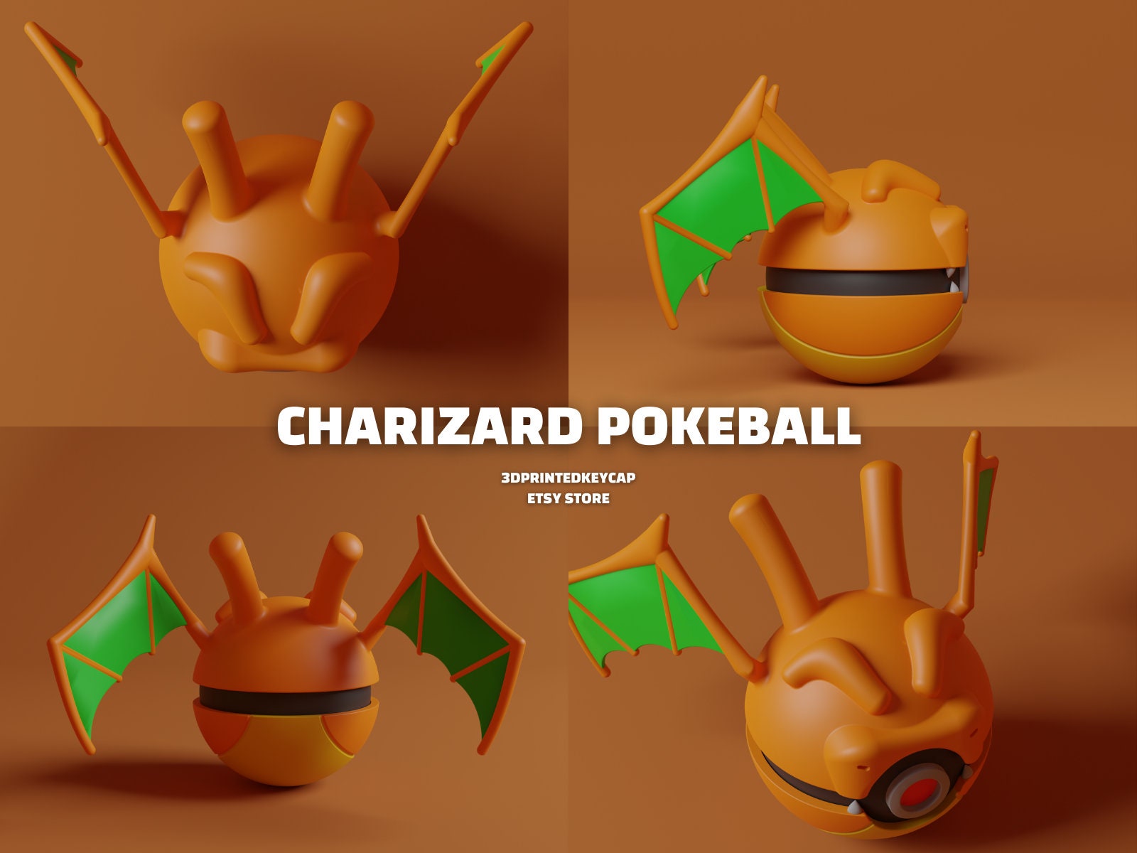 Charizard Pokeball 3D STL File Pokemon Themed Pokeball - Etsy México