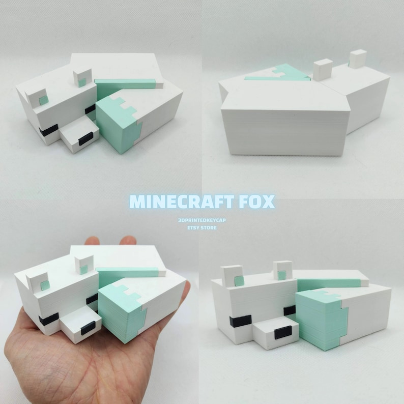 Minecraft Fox Sleeping 3D Printed Arctic Fox 3D Print 3D - Etsy