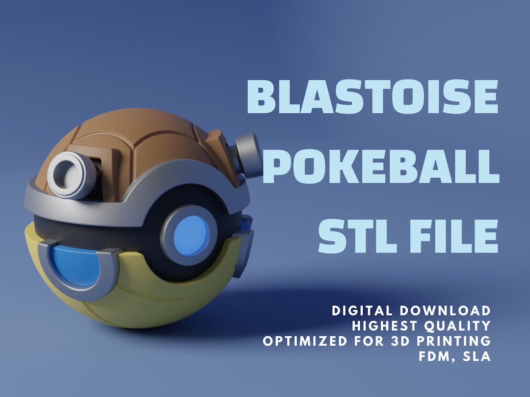 Blastoise Pokeball 3D STL File | Pokemon Themed Pokeball | Pokemon ...