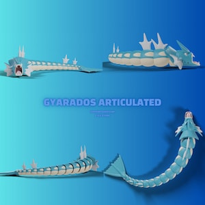 Flexi Series Gyarados STL File | Pokemon Articulated Gyarados 3D STL ...