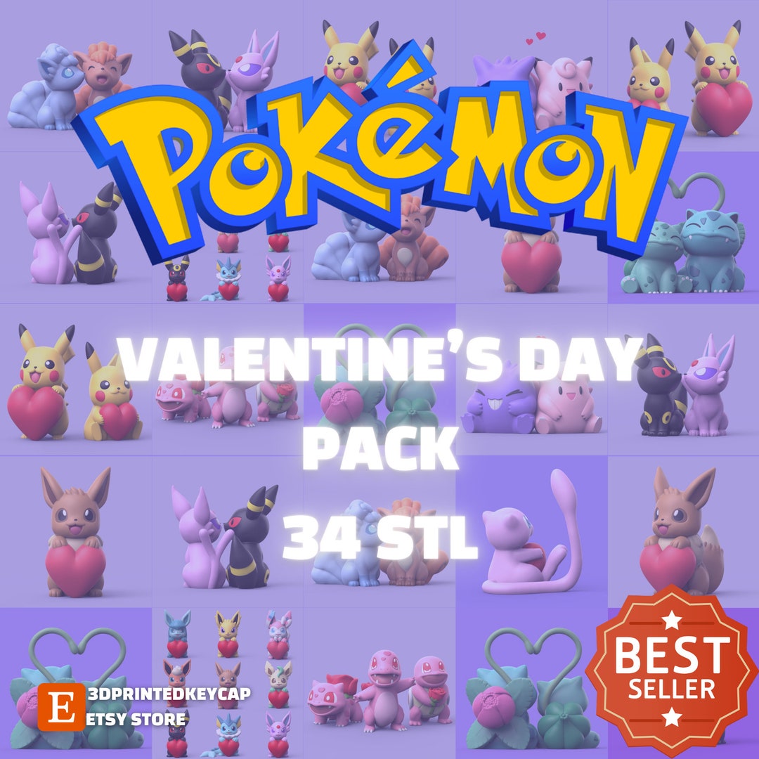 Valentine's Day Pokemon STL Pack | 3D Print Pokemon Files Bundle | 3D ...