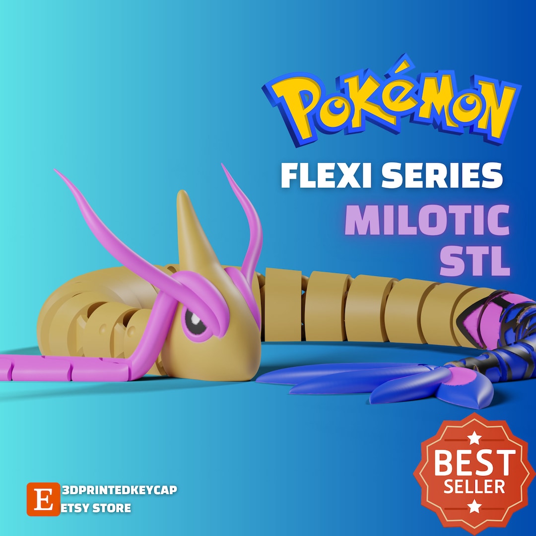 Flexi Series Milotic STL File | Pokemon Articulated Milotic 3D STL Files | Pokemon Files for 3D ...