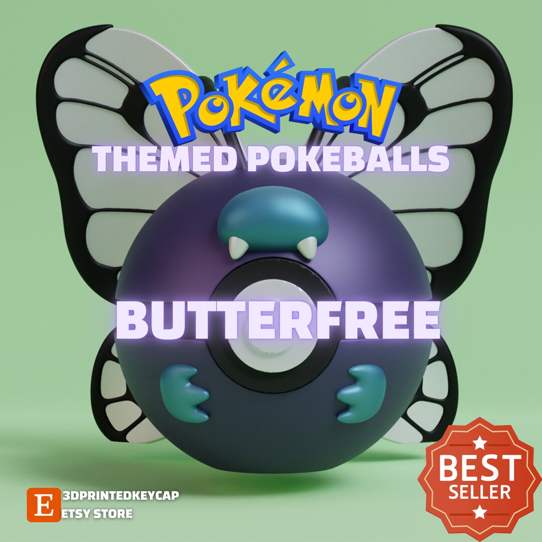 Butterfree Themed Pokeball 3D STL File Pack | Pokemon Files for 3D ...