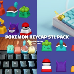 Pokemon Theme Keycap 3D STL File Bundle Pokemon Mechanical Keyboard Stl ...