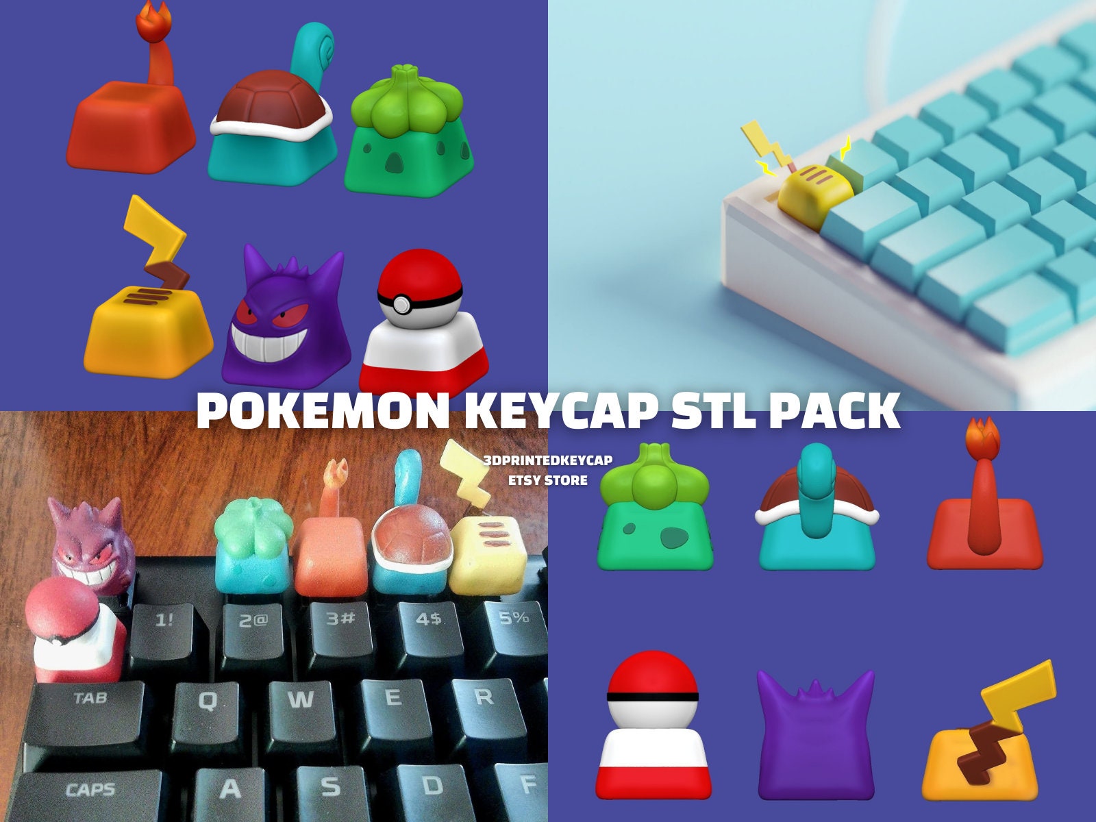 Pokemon Theme Keycap 3D STL File Bundle Pokemon Mechanical - Etsy Canada