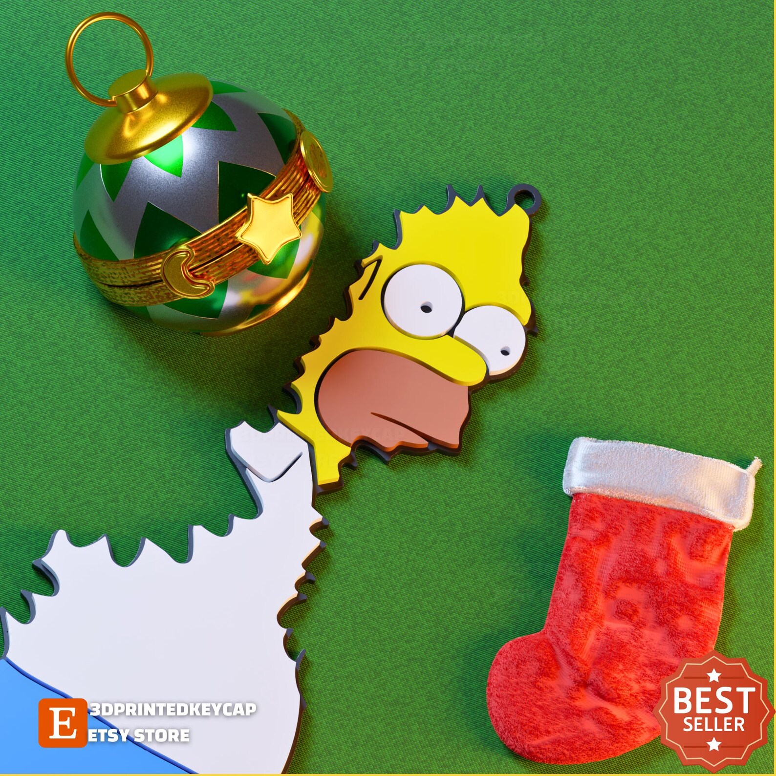 Homer Simpson Christmas Ornament: 3D Printed Funny Xmas Bauble - Etsy