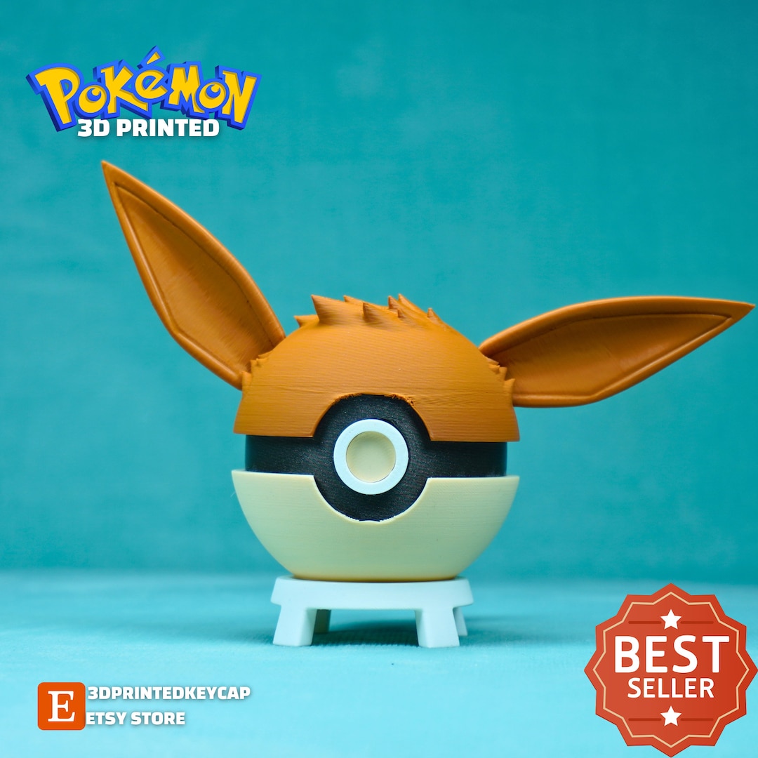 Eevee Pokeball 3D Printed | Pokemon Themed Pokeball 3D Print | 3D ...
