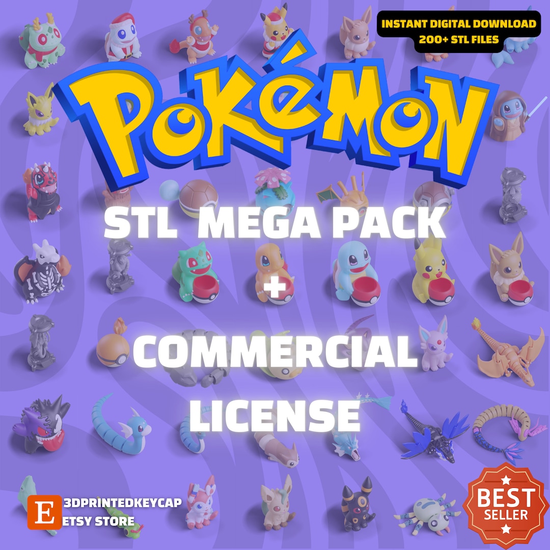 EVERY Pokemon STL Pack + Commercial Right to Print | 3D Print Pokemon ...