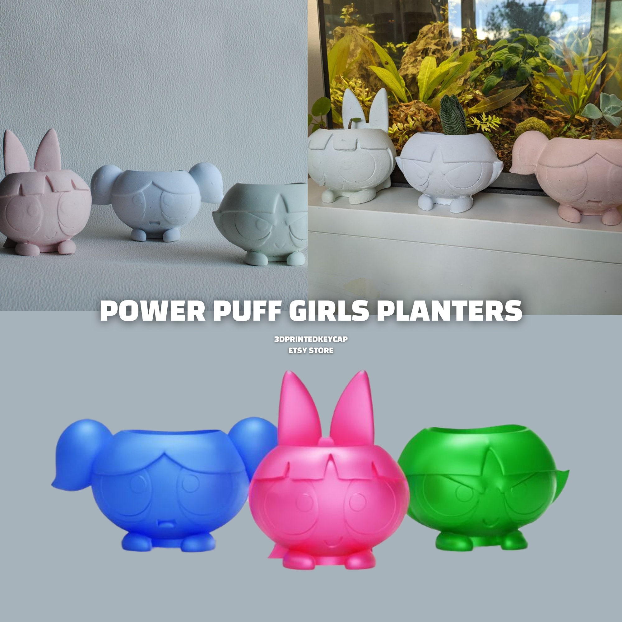 Powerpuff Girls Planter 3D STL File Pack Powerpuff Girls - Etsy Australia