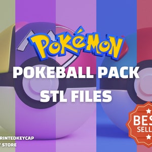 Pokeball 3D STL File Pack of 5 | Pokemon Files for 3D Printers | 3D ...