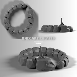 Flexi Series Onix Charizard STL File | Pokemon Articulated Onix 3D STL ...
