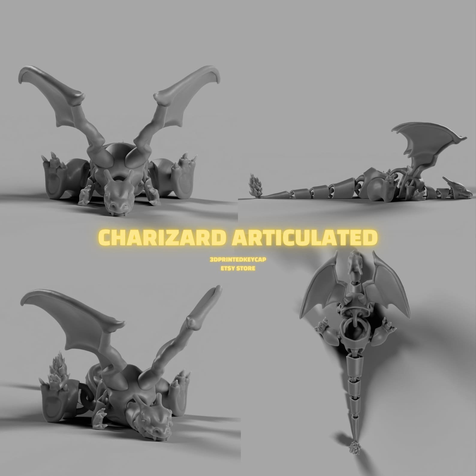 Flexi Series Charizard STL File Pokemon Articulated Charizard 3D STL ...
