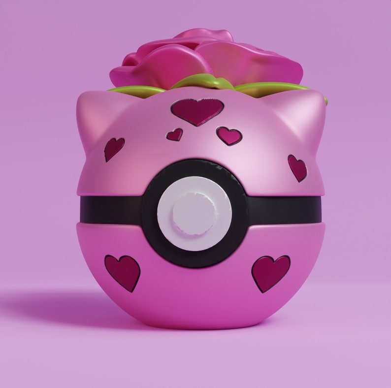Valentines Day Pokeball 3D STL File | Pokemon Valentine's Day Gift ...