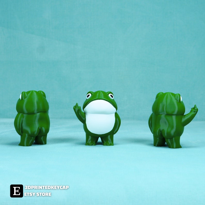 3D Printed Rebel Frog: Middle Finger Attitude - Statement Decor - Etsy ...