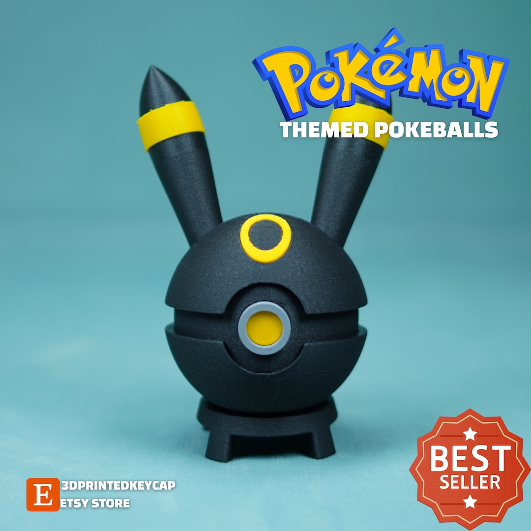 Pokébola Umbreon impressa em 3D Impressão 3D de Pokeball com tema ...