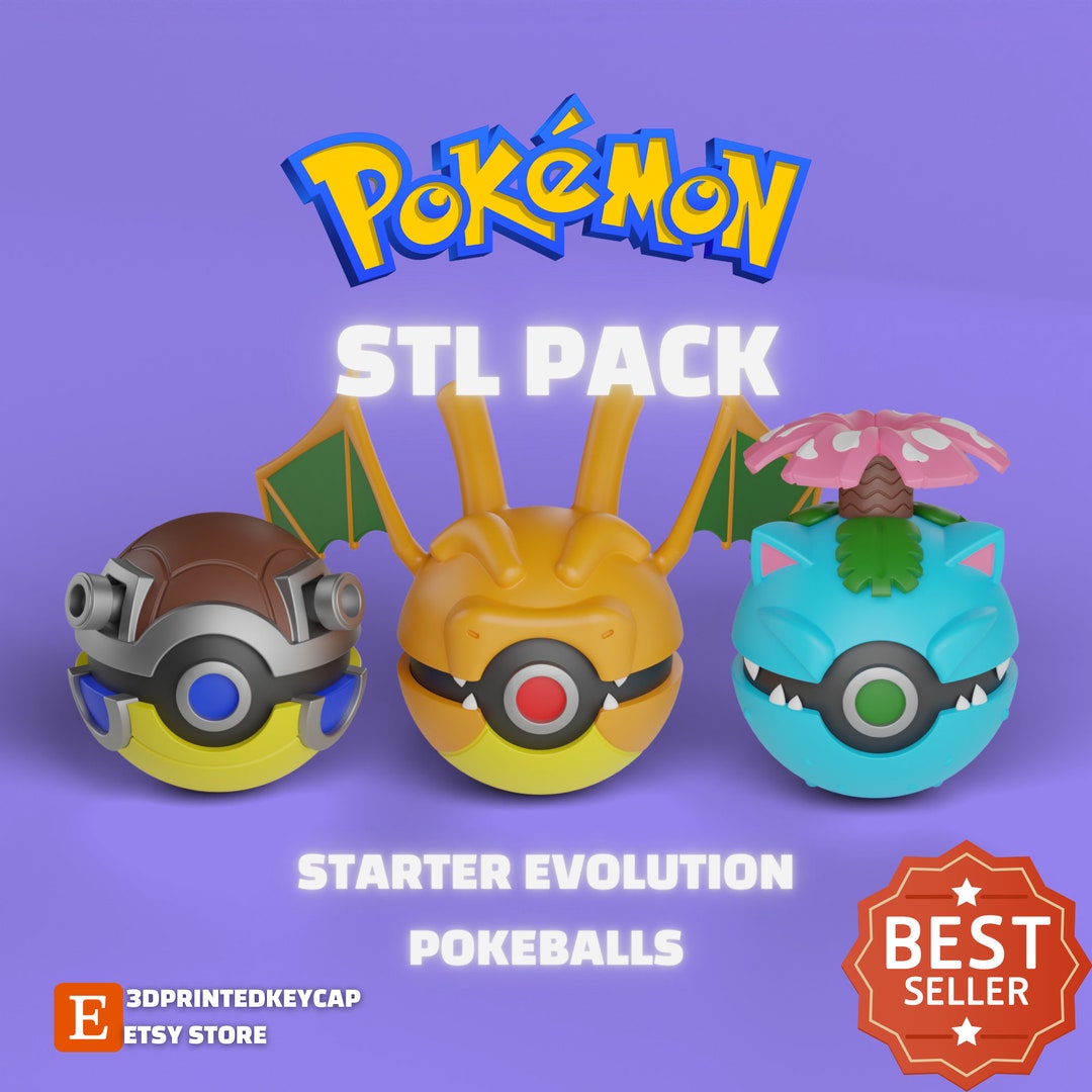 Pokeball Pokemon Themed 3D STL File Pack | Pokemon Files for 3D ...