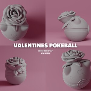 Valentines Day Pokeball 3D STL File | Pokemon Valentine's Day Gift ...