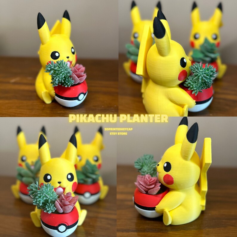 Pikachu Planter 3D Printed Pokemon Flower Pot 3D Print 3D - Etsy