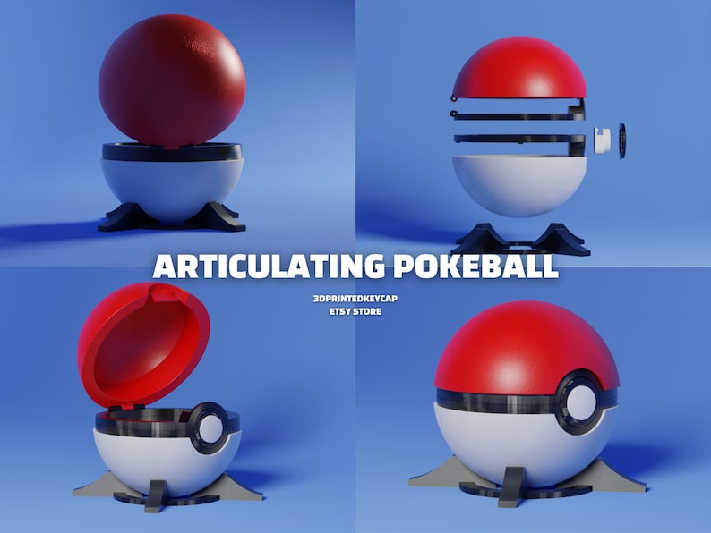 Articulated Pokeball STL File: Life-size 3D Print Model - Etsy