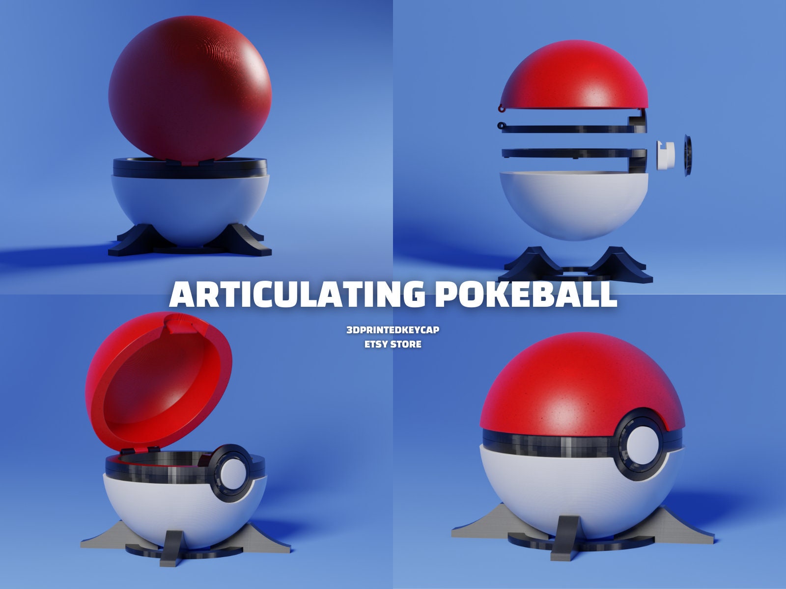 Pokeball Articulated 3D STL File Pack Pokemon Files for 3D - Etsy Australia