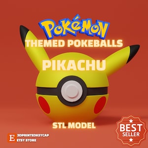 Pikachu Themed Pokeball 3D STL File Pack | Pokemon Files for 3D ...