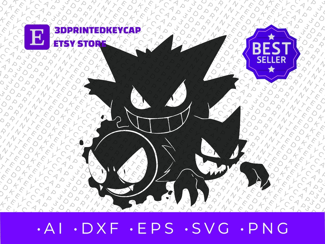 Gastly Haunter Gengar Evolutions SVG File | Pokemon Cricut Vector ...