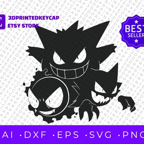 Gengar Svg - Etsy