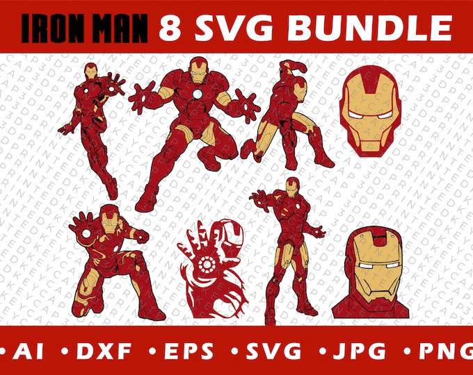 Iron Man SVG for Craft Machines Cricut Cameo Silhouette - Etsy Canada