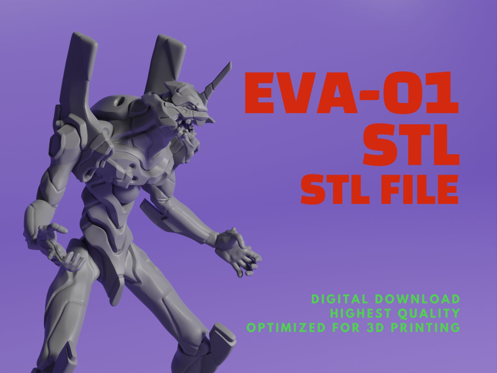 Eva-01 Archivo 3D STL / Neon Genesis Evangelion / Archivos STL - Etsy España
