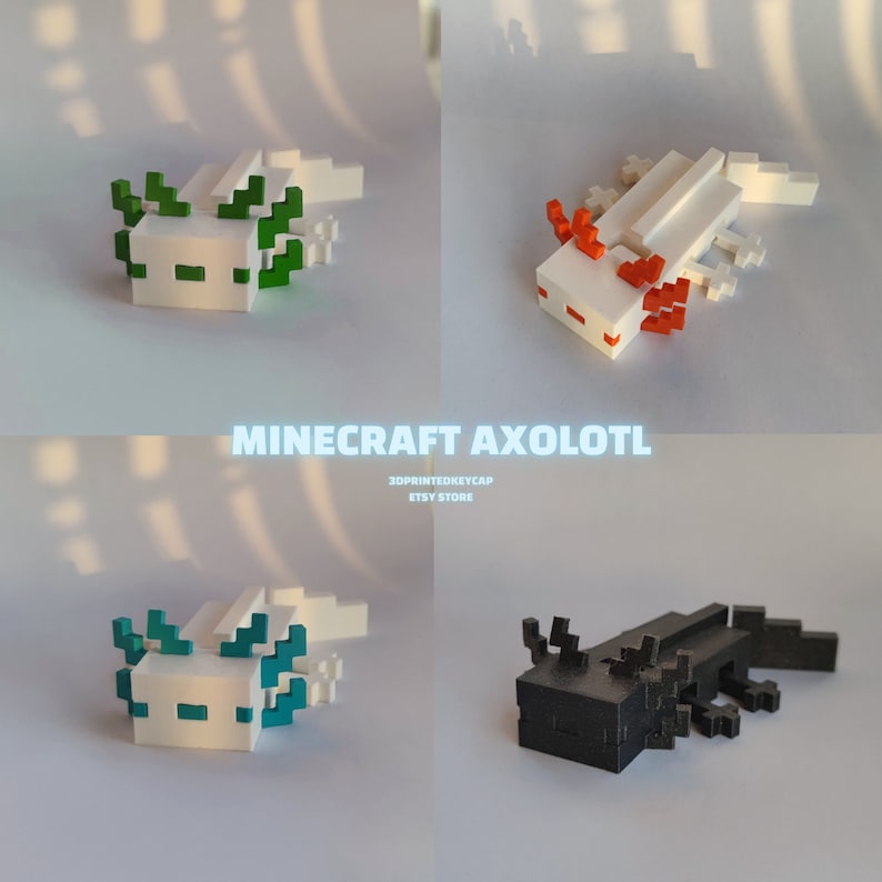 Minecraft Axolotl Articulating 3D Printed Axolotl 3D Print - Etsy