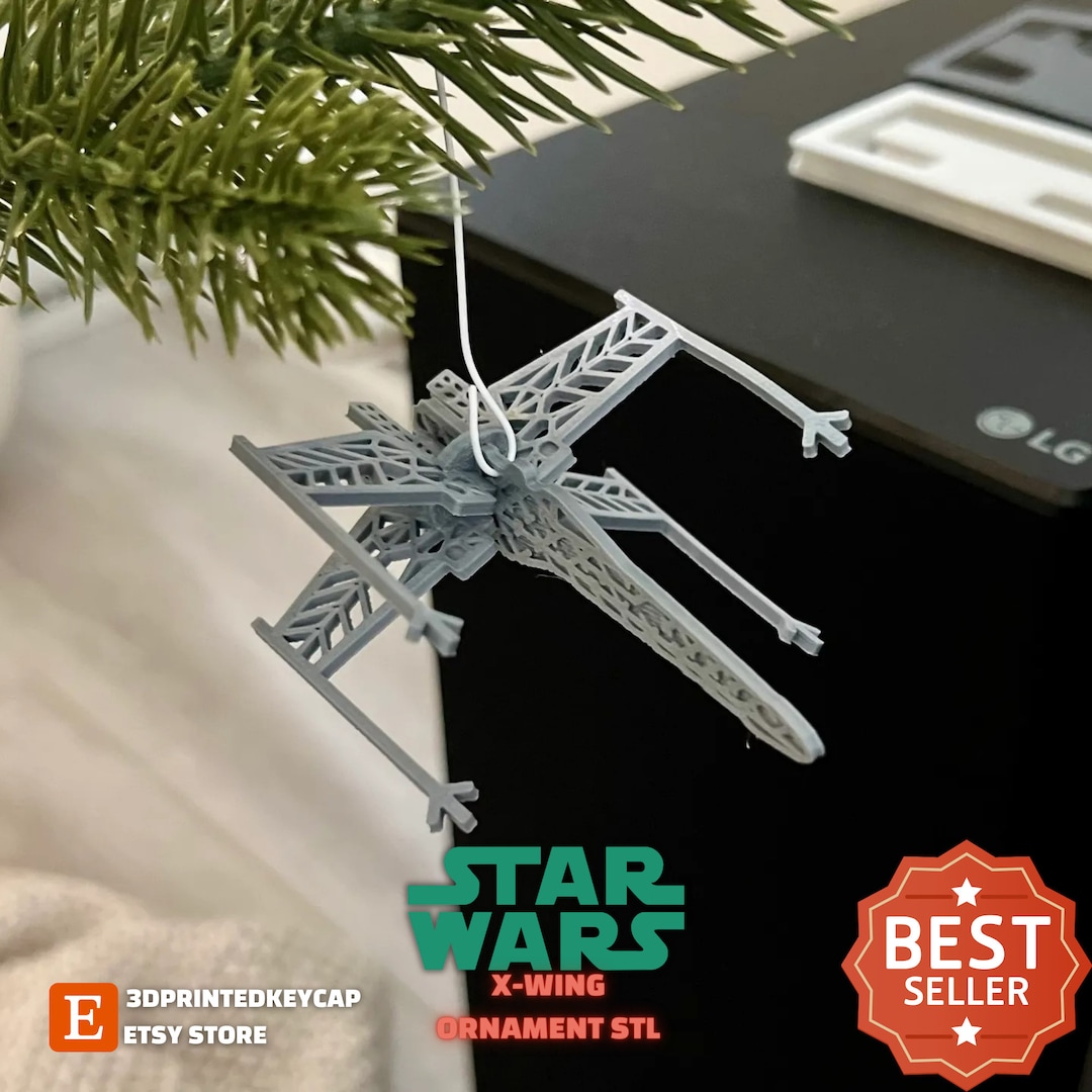 Snowflake Star Wars X-wing Christmas Ornament STL 3D Printable Xmas ...