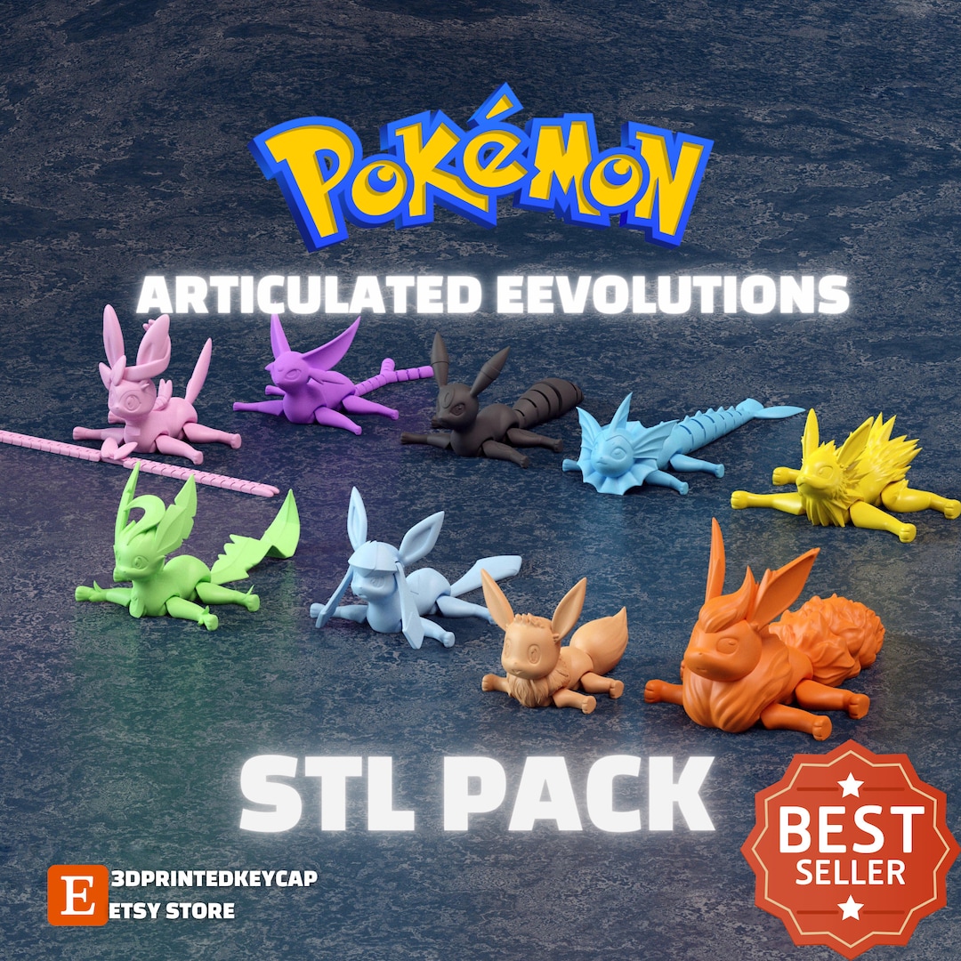 Pokemon Articulated Eevolutions 3D STL Files | Pokemon Files for 3D ...