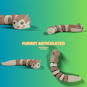 Flexi Series Furret STL File | Pokemon Articulated Furret 3D STL Files ...