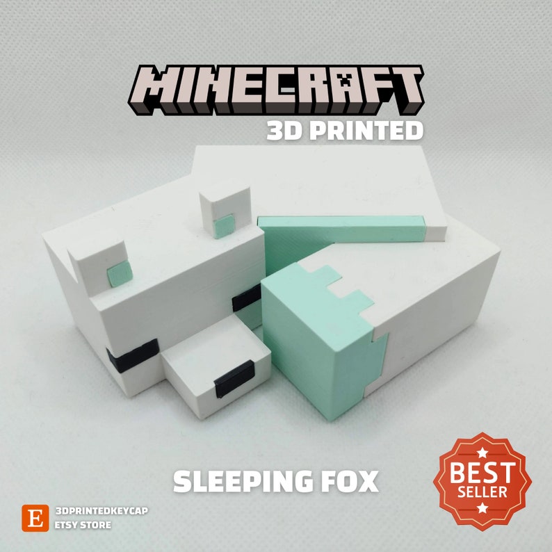 Minecraft Fox Sleeping 3D Printed Arctic Fox 3D Print 3D - Etsy