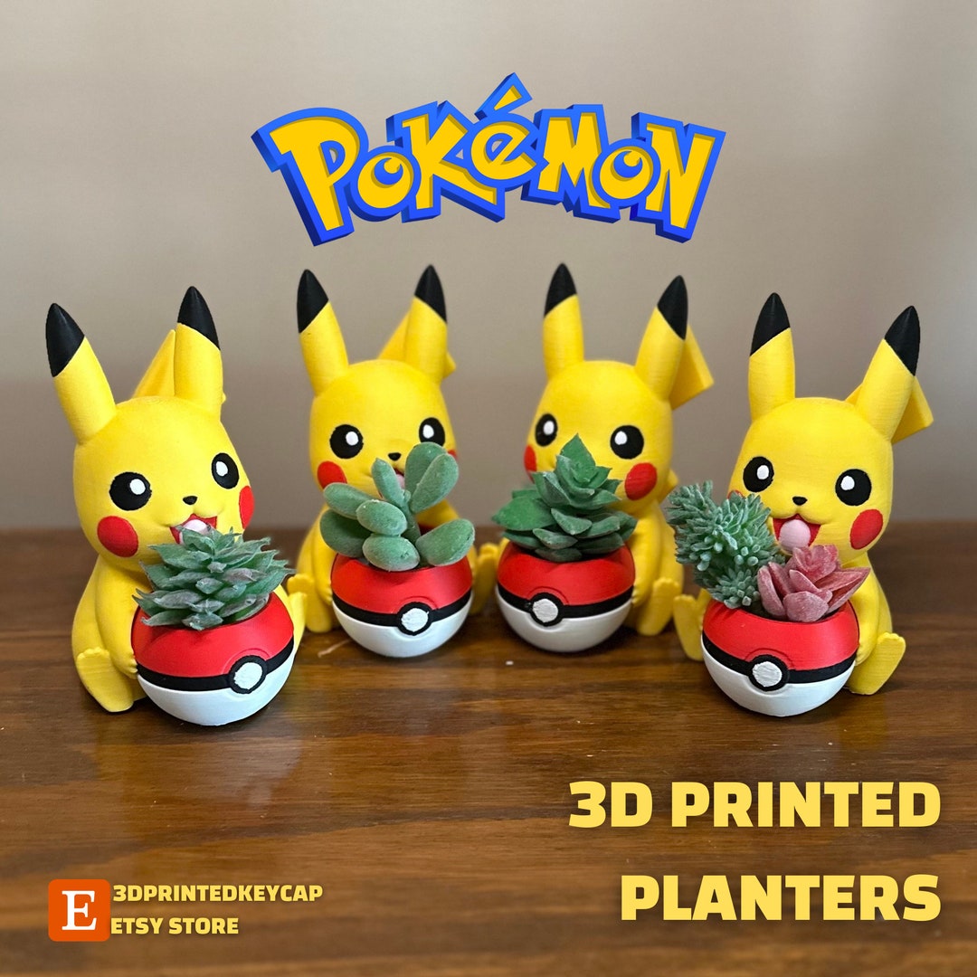 Pikachu Planter 3D Printed Pokemon Flower Pot 3D Print 3D - Etsy